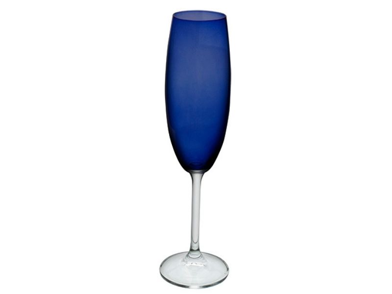 Taça Cristal Titânio Champagne Azul (Dúzia) – Júnior Festas